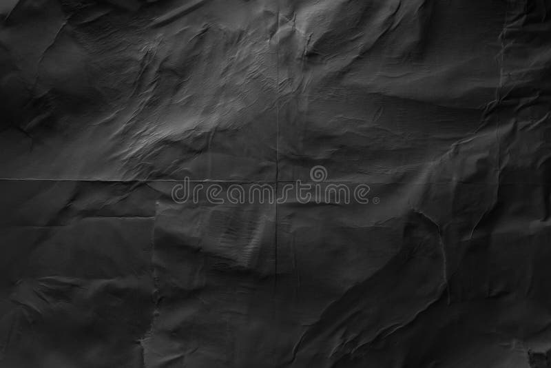 Heavy Crumpled Black Paper Texture in Low Light Background Stock Photo ...