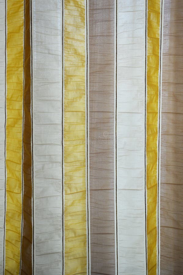 Curtains on the Window. the Texture of the Striped Fabric. Background ...