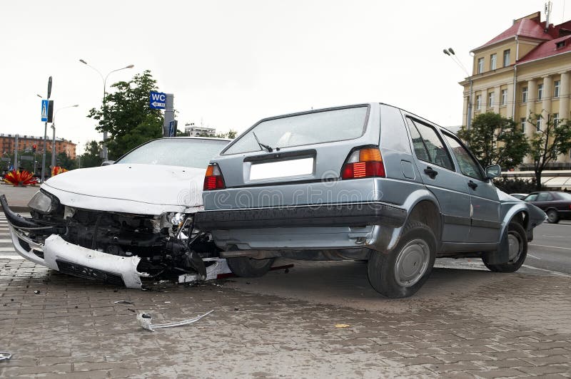 Heavy damage car accident stock photo. Image of vehicle - 14927422