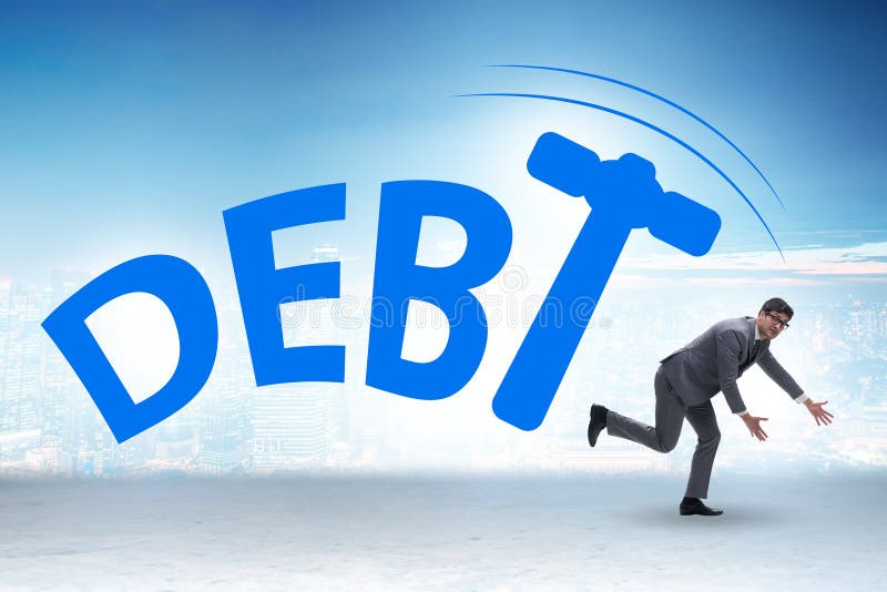 Heavy Debt Concept with Businessman Stock Illustration - Illustration ...
