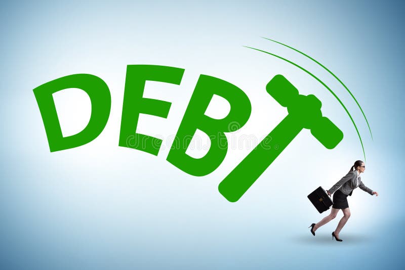 Heavy Debt Concept with Businessman Stock Image - Image of money ...