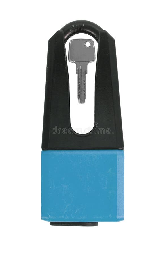 Heavy Disc Lock for Motorcycle, Isolated on White Background Stock ...