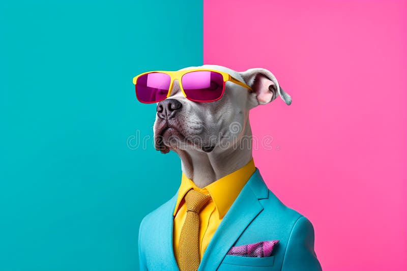 Heavy Dog Anthropomorphic Bright Colors Trendy, Generative AI Stock ...