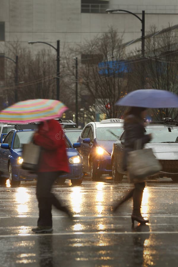 Heavy Downtown Rain stock image. Image of group, adult - 39668895