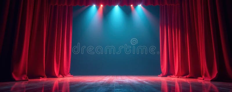 Heavy Drapes Ascend, Exposing Empty Stage, Anticipation Builds , Scene ...