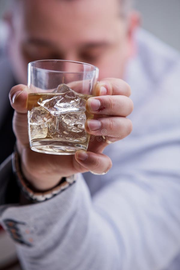 Heavy Drinker Shows a Glass of Blame Stock Photo - Image of male ...