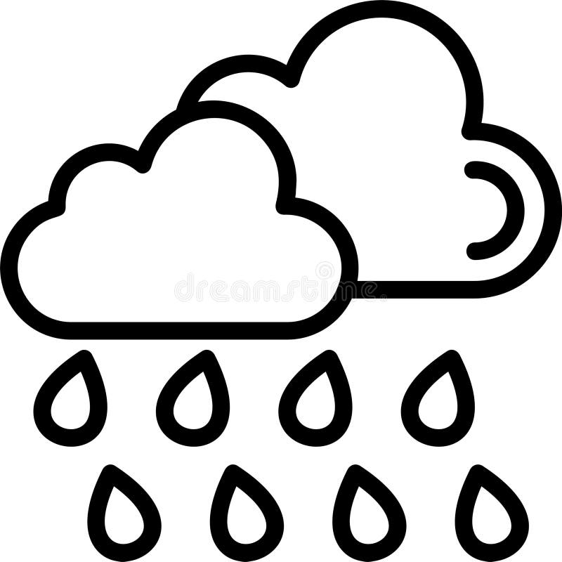 Heavy Drizzle Vector Icon stock vector. Illustration of cloud - 388698939