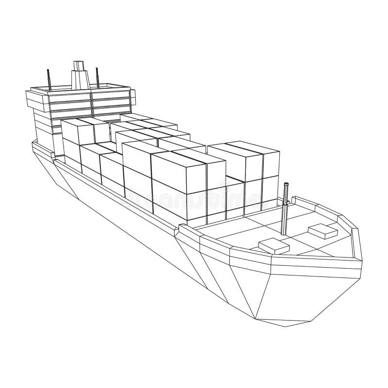 Heavy Dry Cargo Ship of Bulk Carrier Stock Vector - Illustration of ...