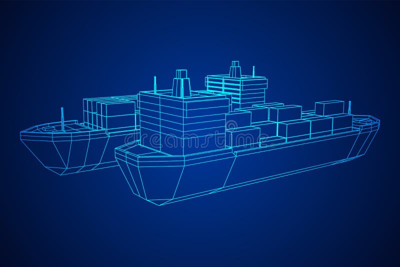 Heavy Dry Cargo Ship of Bulk Carrier Stock Vector - Illustration of ...