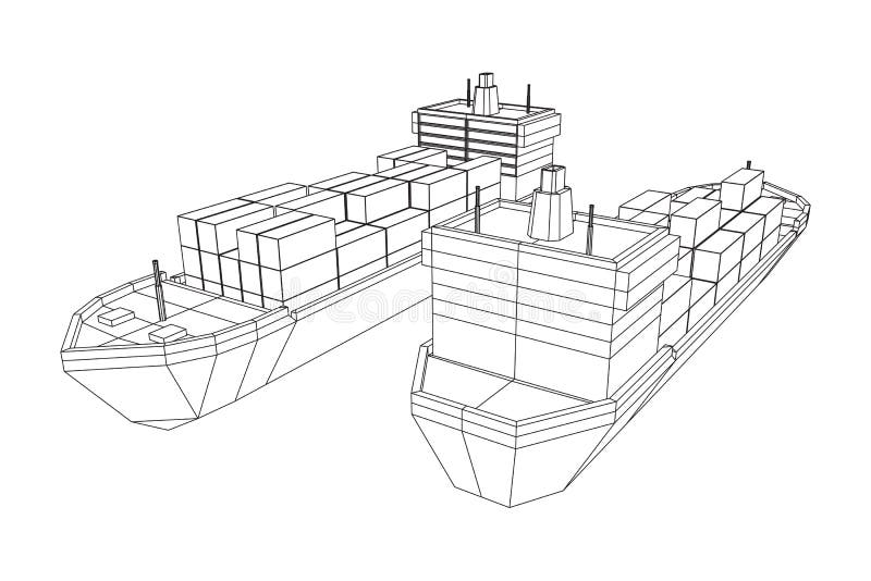 Heavy Dry Cargo Ship of Bulk Carrier Stock Vector - Illustration of ...