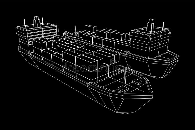 Heavy Dry Cargo Ship of Bulk Carrier Stock Vector - Illustration of ...