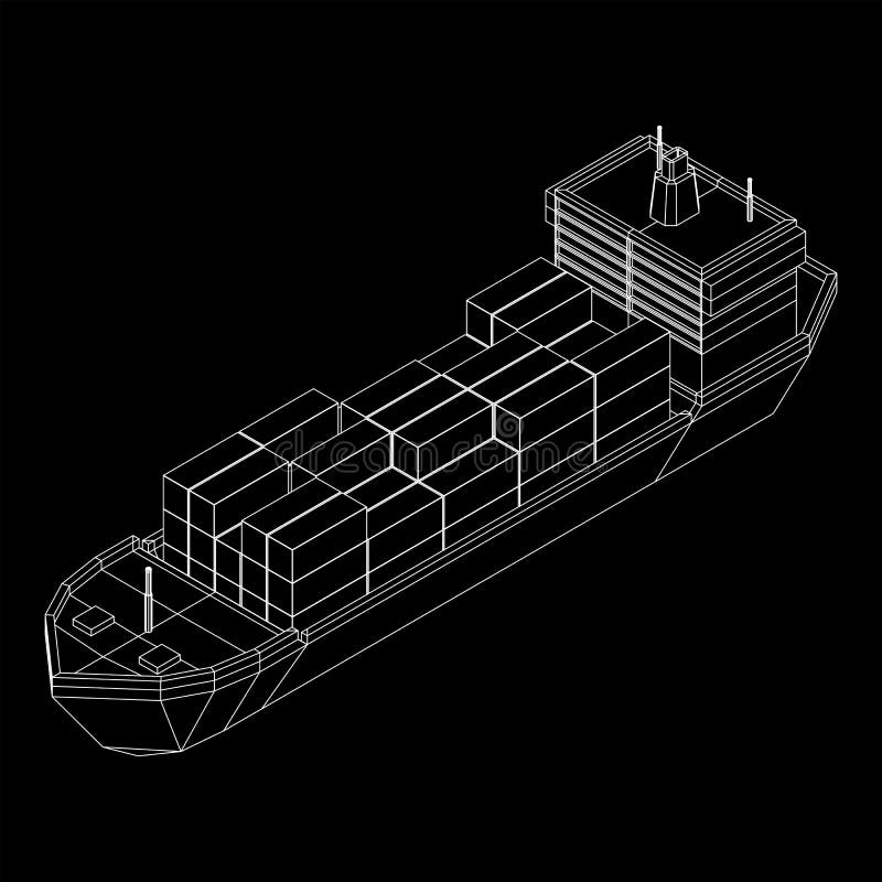 Heavy Dry Cargo Ship of Bulk Carrier Stock Vector - Illustration of ...