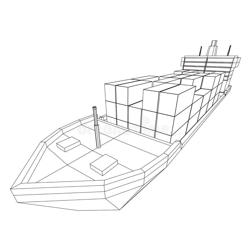 Heavy Dry Cargo Ship of Bulk Carrier Stock Vector - Illustration of ...