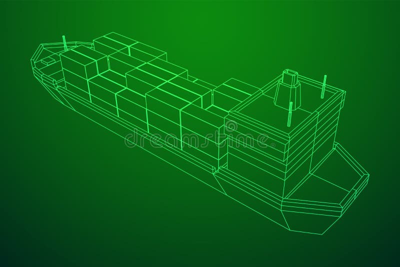 Heavy Dry Cargo Ship of Bulk Carrier Stock Vector - Illustration of ...
