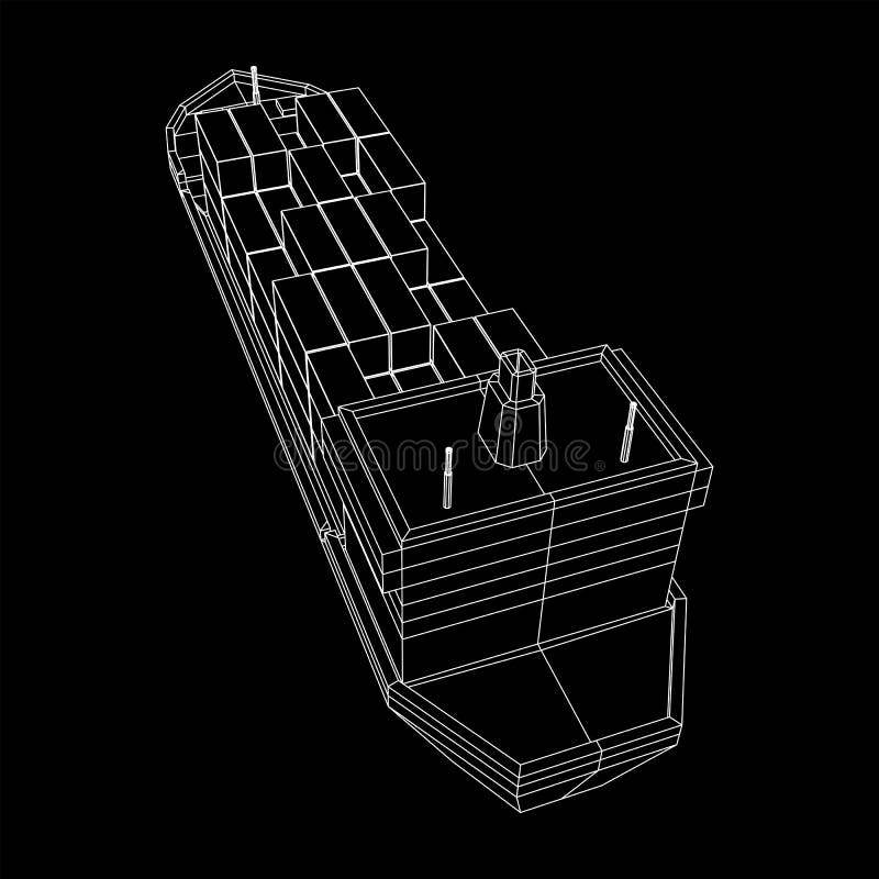 Heavy Dry Cargo Ship of Bulk Carrier Stock Vector - Illustration of ...