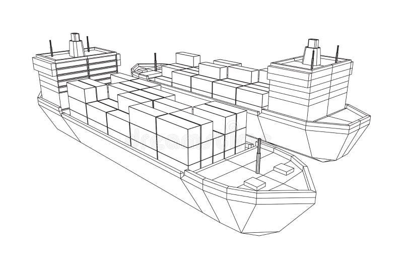 Heavy Dry Cargo Ship of Bulk Carrier Stock Vector - Illustration of ...