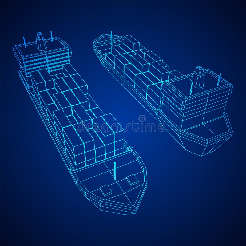 Heavy Dry Cargo Ship of Bulk Carrier Stock Vector - Illustration of ...