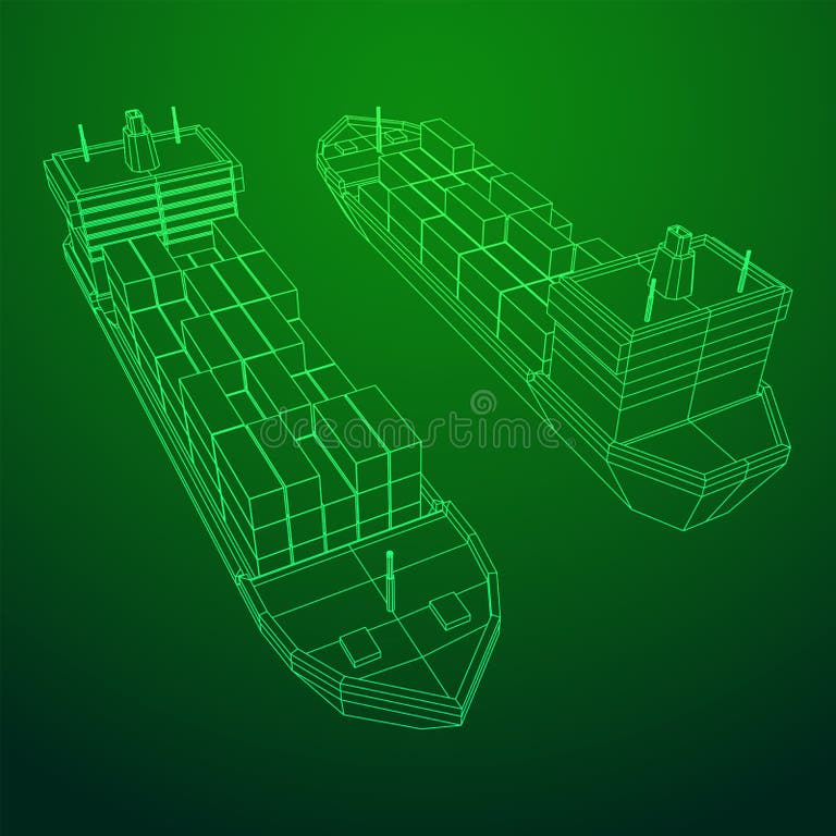 Heavy Dry Cargo Ship of Bulk Carrier Stock Vector - Illustration of ...