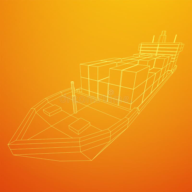 Heavy Dry Cargo Ship of Bulk Carrier Stock Vector - Illustration of ...
