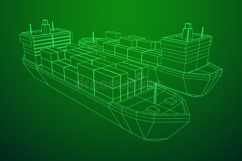 Heavy Dry Cargo Ship Of Bulk Carrier Stock Vector - Illustration of ...