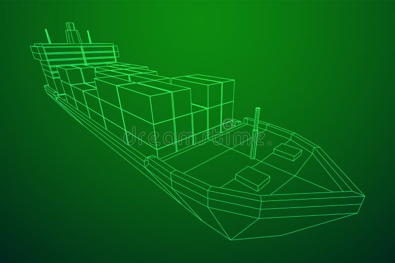 Heavy Dry Cargo Ship of Bulk Carrier Stock Illustration - Illustration ...