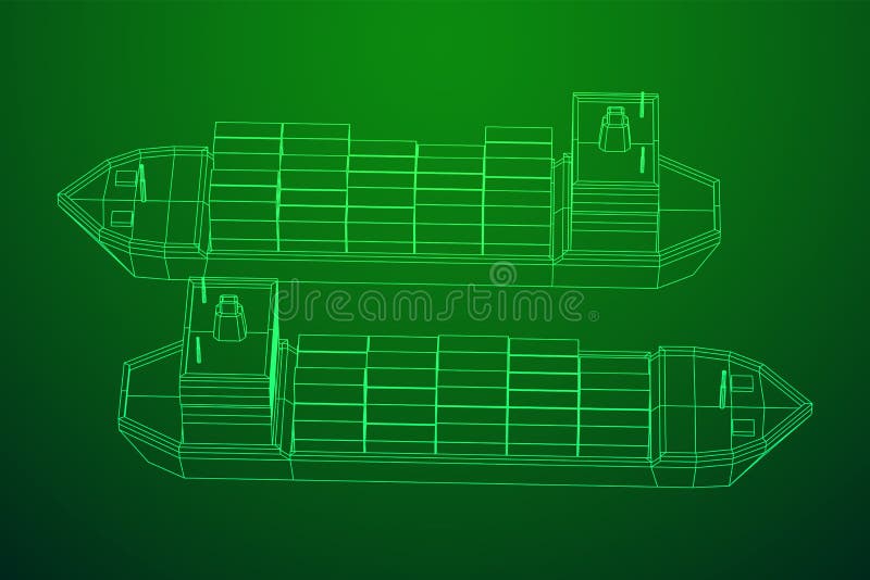 Heavy Dry Cargo Ship of Bulk Carrier Stock Illustration - Illustration ...