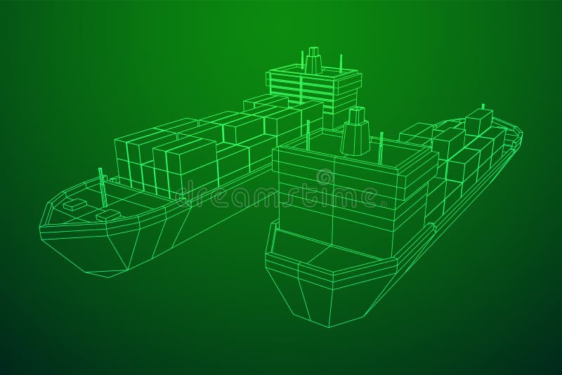 Heavy Dry Cargo Ship of Bulk Carrier Stock Vector - Illustration of ...