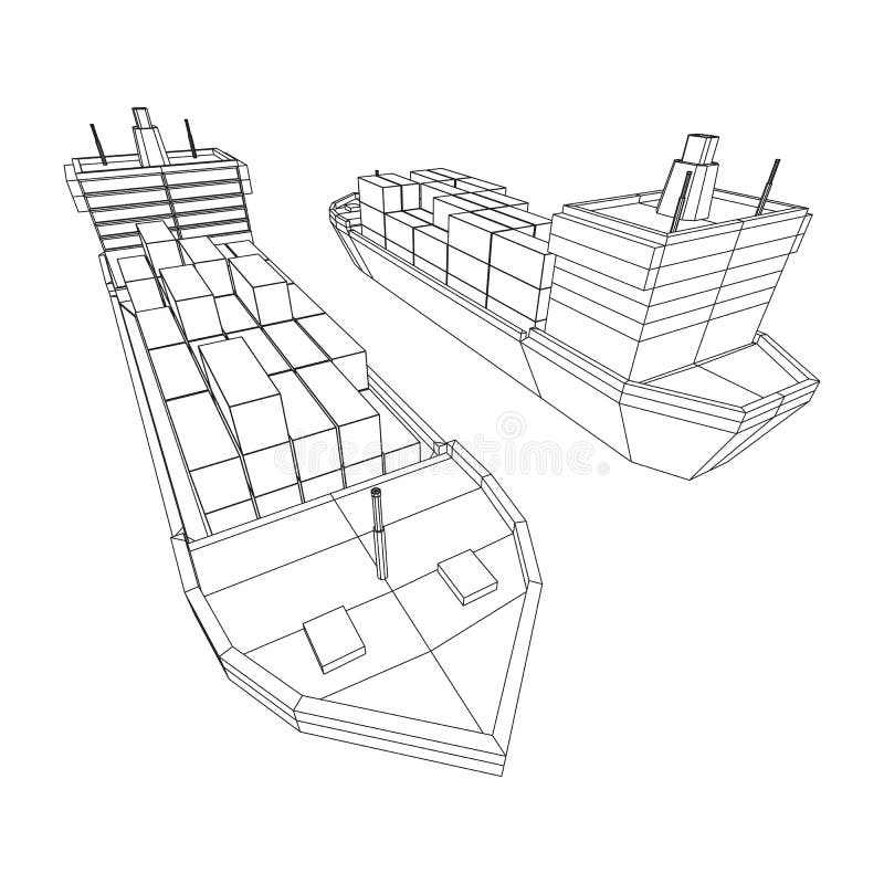 Heavy Dry Cargo Ship of Bulk Carrier Stock Vector - Illustration of ...