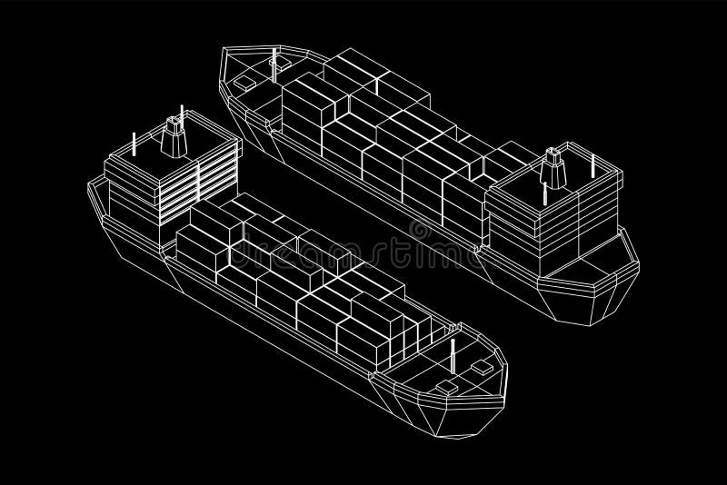 Heavy Dry Cargo Ship of Bulk Carrier Stock Vector - Illustration of ...