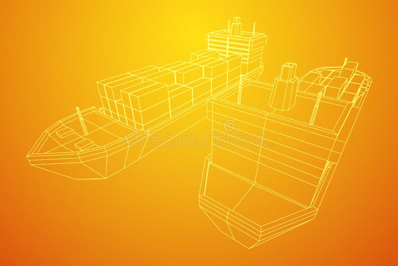 Heavy Dry Cargo Ship of Bulk Carrier Stock Vector - Illustration of ...