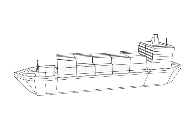 Heavy Dry Cargo Ship of Bulk Carrier Stock Vector - Illustration of ...