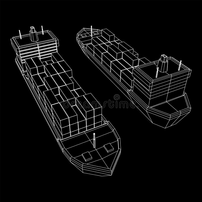Heavy Dry Cargo Ship of Bulk Carrier Stock Vector - Illustration of ...