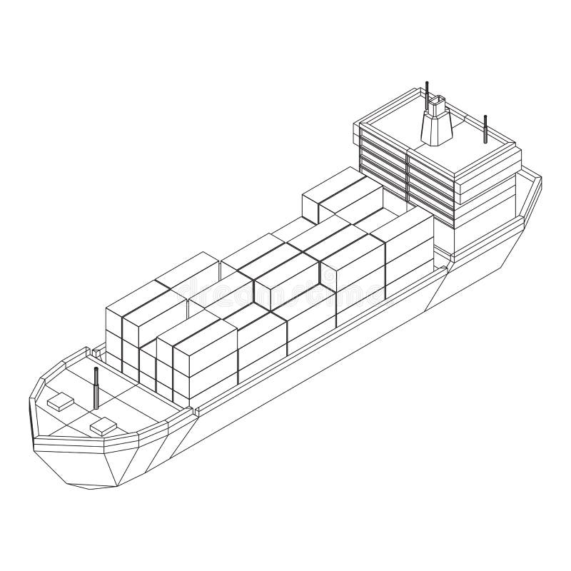 Heavy Dry Cargo Ship of Bulk Carrier Stock Vector - Illustration of ...