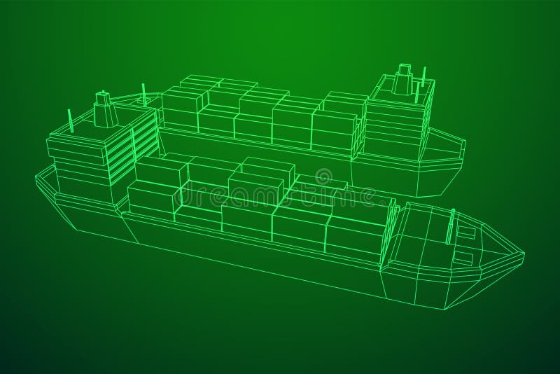 Heavy Dry Cargo Ship of Bulk Carrier Stock Vector - Illustration of ...
