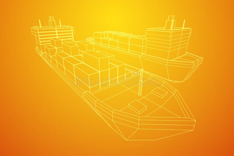 Heavy Dry Cargo Ship of Bulk Carrier Stock Vector - Illustration of ...