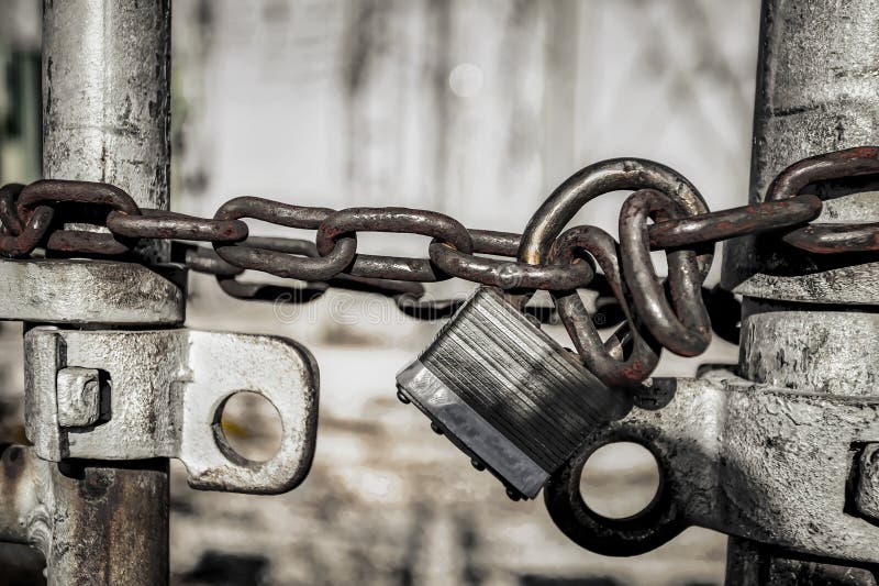 A Security Industrial Chain and Lock Stock Photo - Image of chain ...