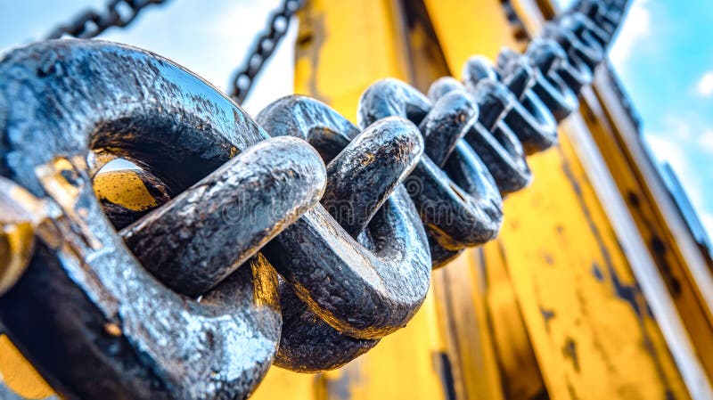 Heavy-duty Cranes and Chains Dominate the Frame, Capturing the Essence ...