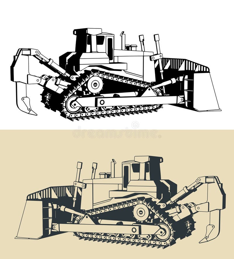 Heavy Duty Crawler Dozer Illustrations Stock Vector - Illustration of ...