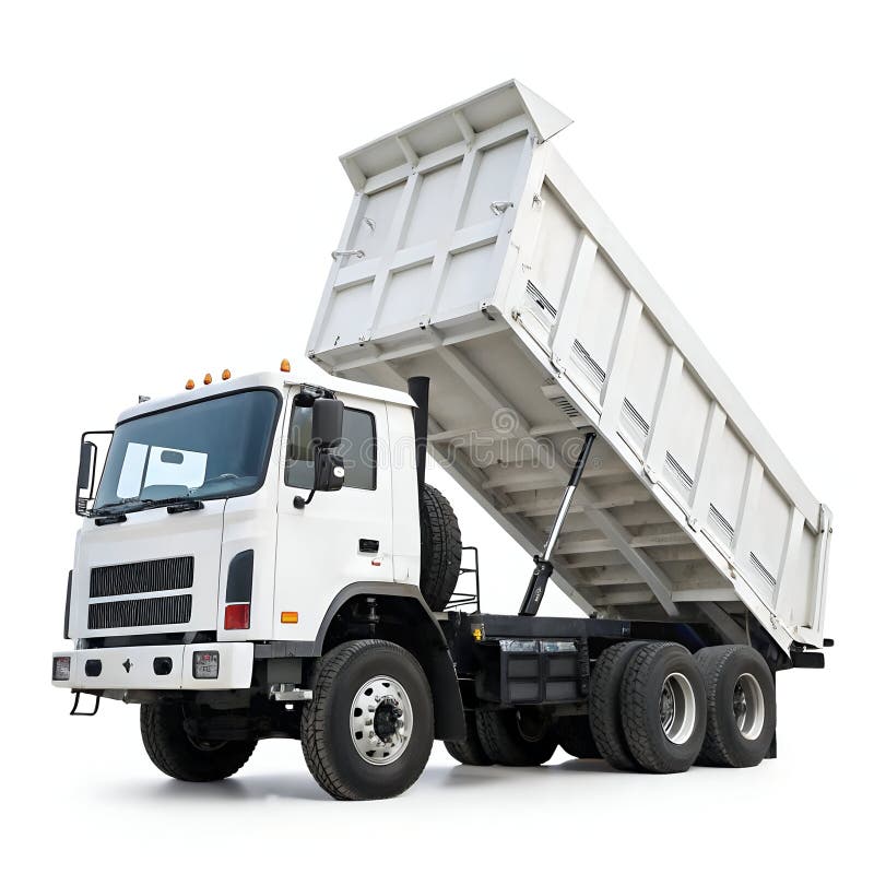 Heavy-Duty Dump Truck Isolated on White Background Stock Illustration ...