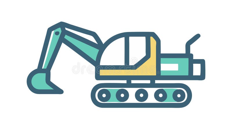 Heavy Duty Excavator Icon for Construction Development, Vector Design ...