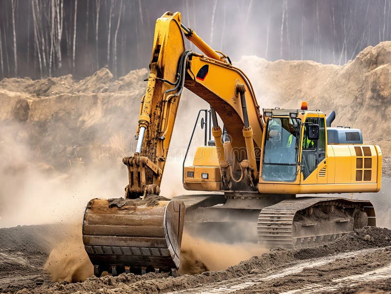 Heavy Duty Excavator at Work Stock Image - Image of construction ...