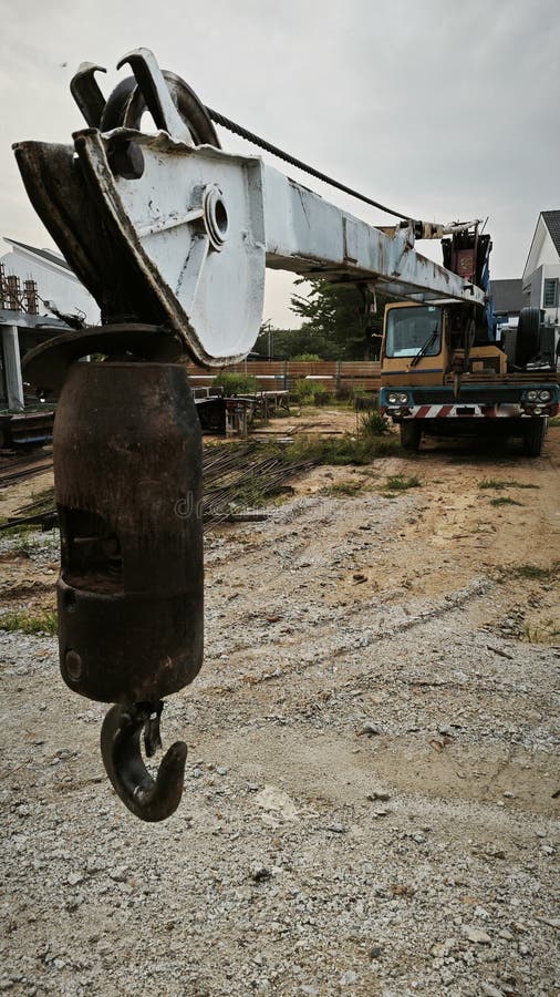 Heavy Duty Hook Lift Lorry Left at the Construction Site. Stock Photo ...