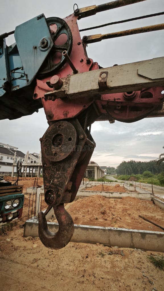 Heavy Duty Hook Lift Lorry Left at the Construction Site. Stock Photo ...