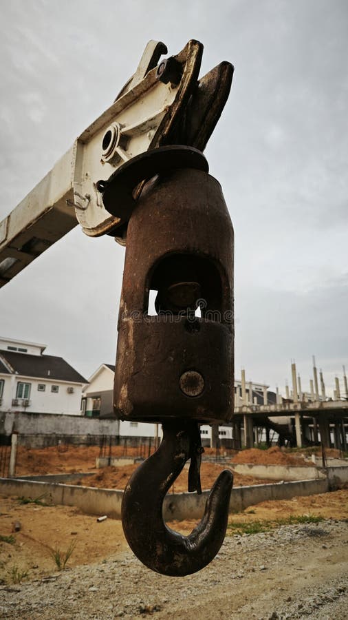 Heavy Duty Hook Lift Lorry Left at the Construction Site. Stock Photo ...
