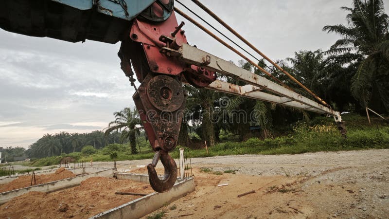 Heavy Duty Hook Lift Lorry Left at the Construction Site. Stock Image ...