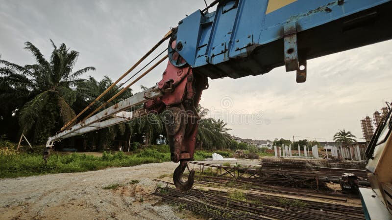 Heavy Duty Hook Lift Lorry Left at the Construction Site. Stock Image ...