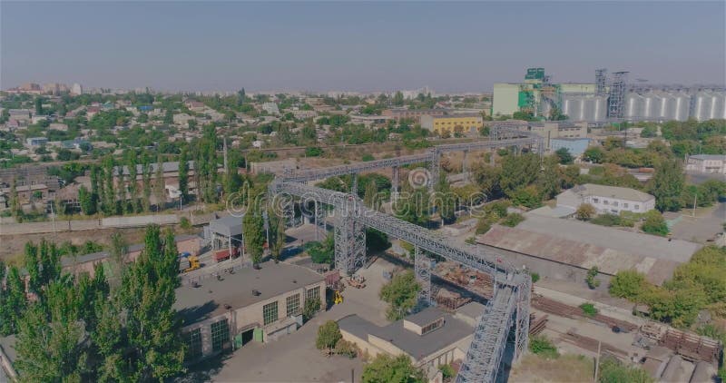 Grain Storage and Grain Handling. Heavy Duty Hopper Bins. Drone Aerial ...