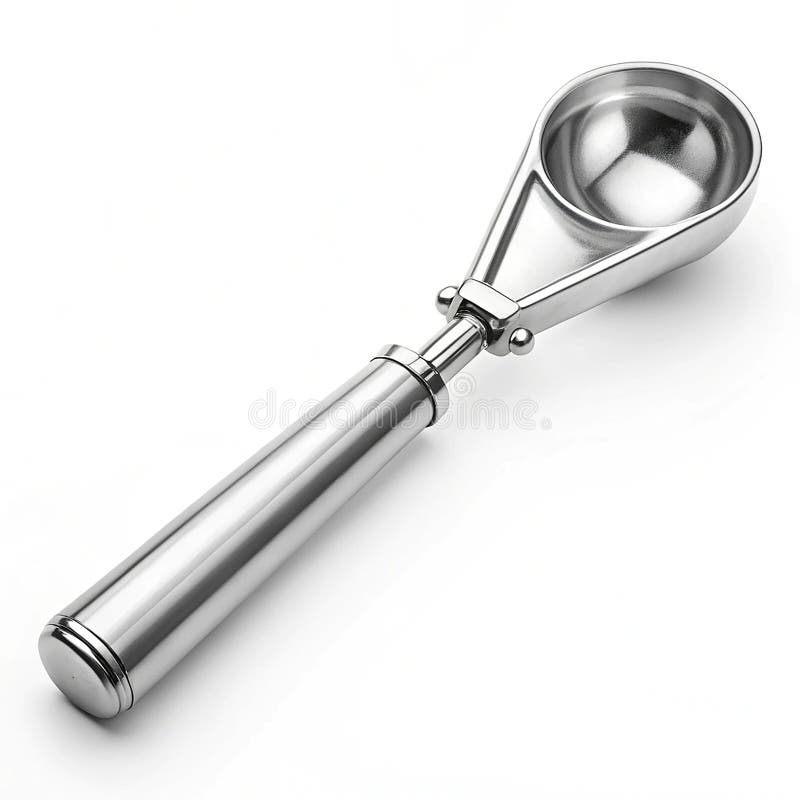 Heavy Duty Ice Cream Scooper with Sturdy Handle on White Background ...