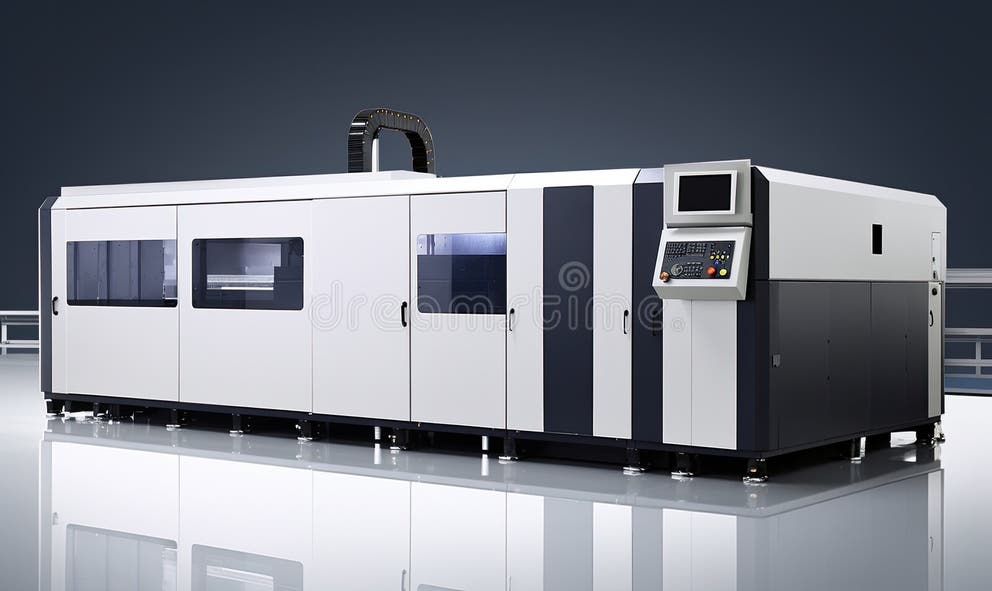 A Heavy Duty Industrial Machine Resting on a Sturdy Table Stock ...