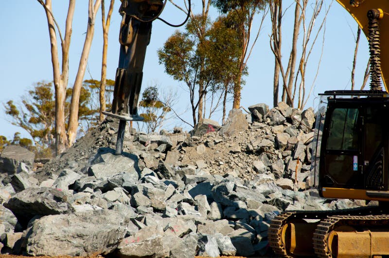 Rock Breaker stock image. Image of bucket, excavation - 198389053